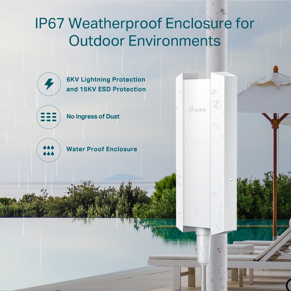 Omada AX3000 Indoor/Outdoor Dual-Band Wi-Fi 6 Access Point, IP68 Weath